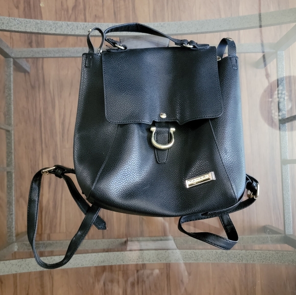 Tahari | Bags | Tahari Equestrian Ring Black Leather Backpack | Poshmark